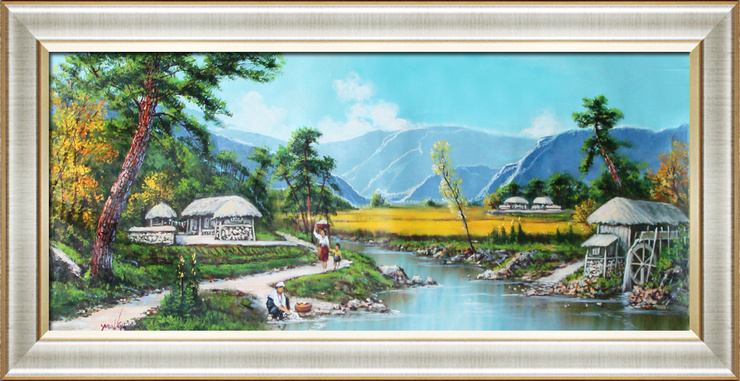 윤경식 화백 풍경화그림 소나무그림 소나무가 있는 풍경 유화그림 서양화 산 과 물 계곡이 있는 풍경 작품 네이버 블로그