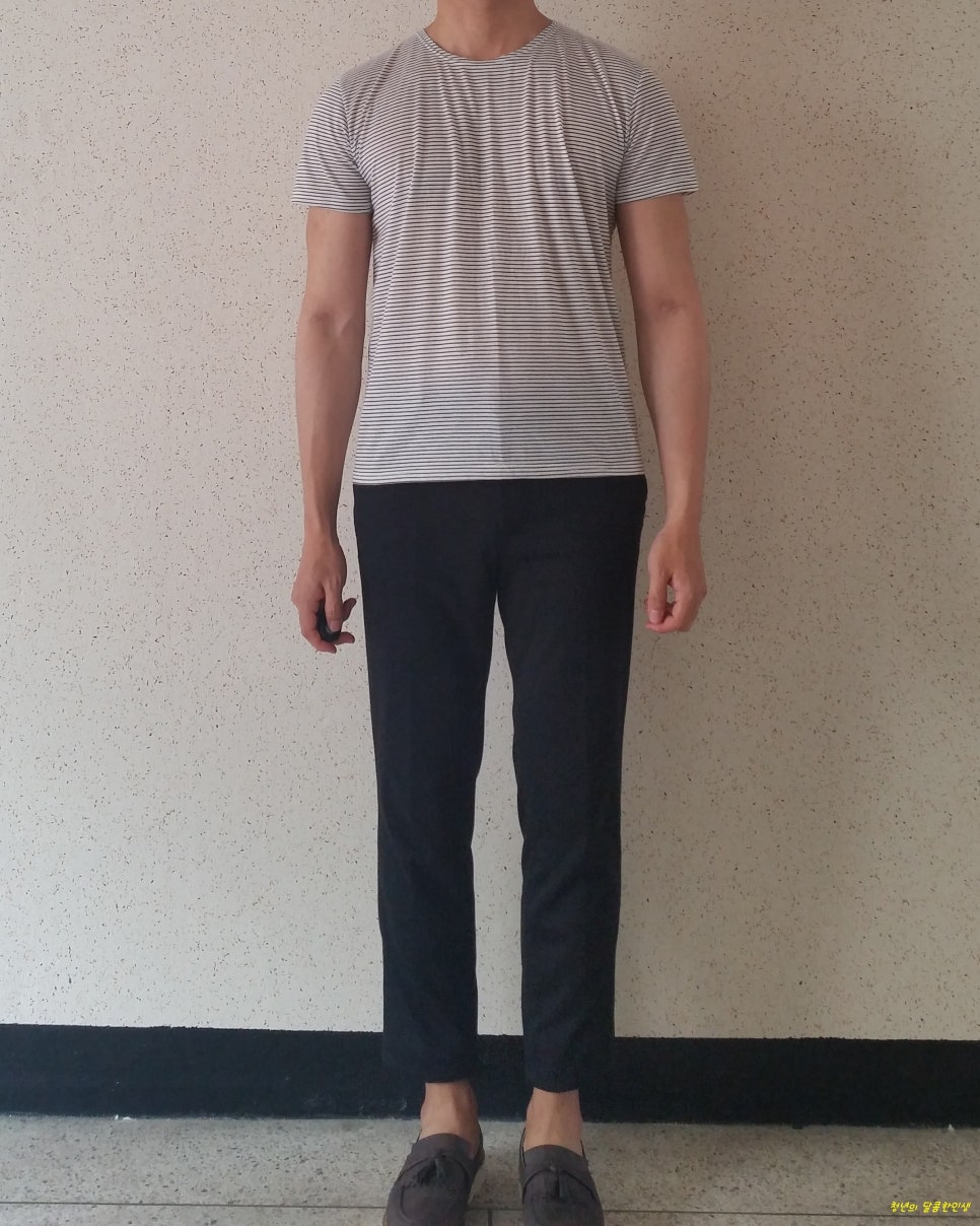 남자 데일리룩 베이지색자켓흰색줄무늬티셔츠검정색슬랙스갈색테슬로퍼봄and여름and가을코디 네이버 블로그