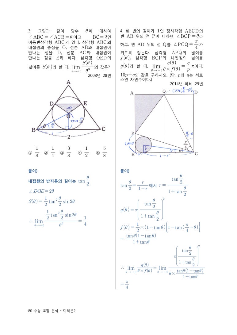 삼각함수 극한 응용도형 수능 교평 기출 문제 및 해설 네이버 블로그